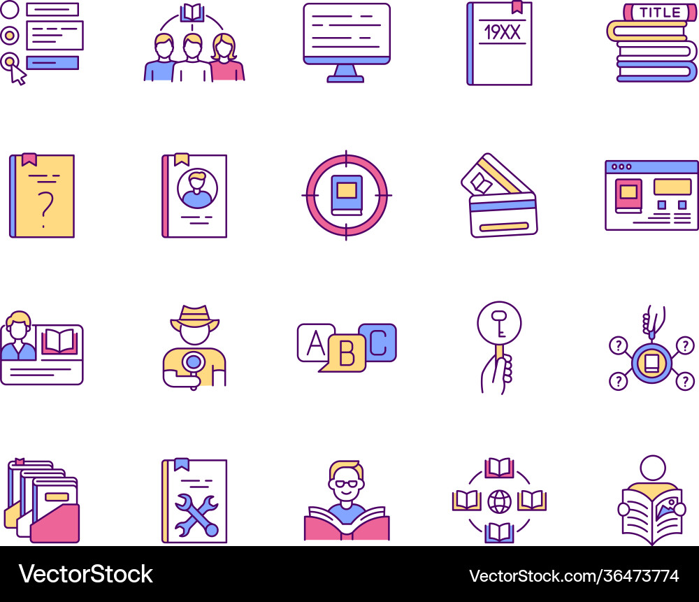 Online library rgb color icons set Royalty Free Vector Image