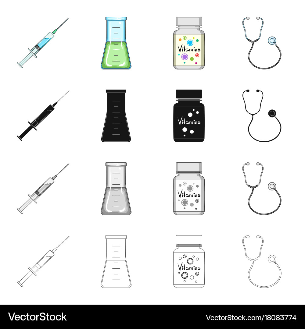 Syringe injection medicine and other web icon Vector Image