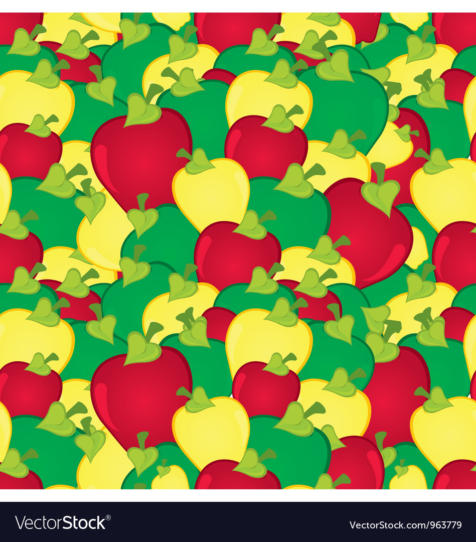 Apples seamless pattern Royalty Free Vector Image
