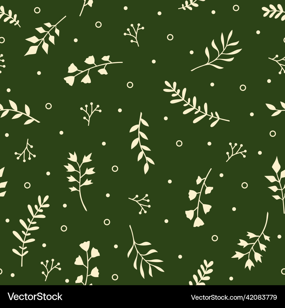 Decorative branches pattern seamless Royalty Free Vector