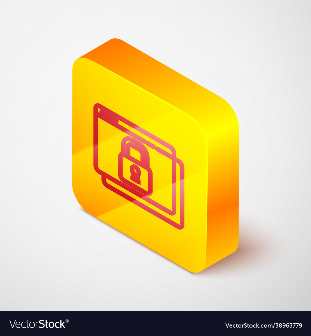 Isometric line secure your site with https ssl Vector Image