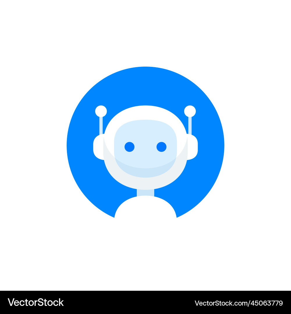 Robot icon in circle Royalty Free Vector Image