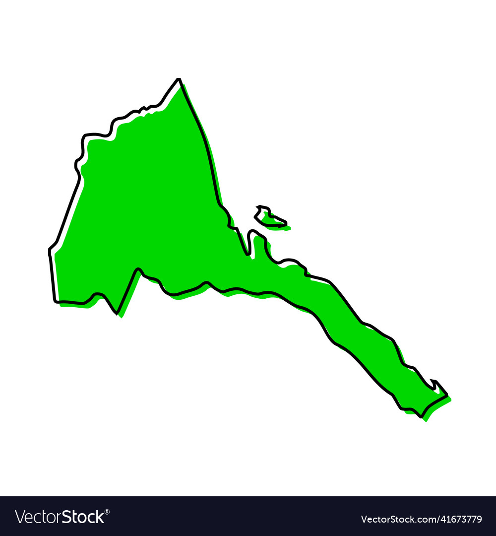Simple outline map of eritrea stylized line design