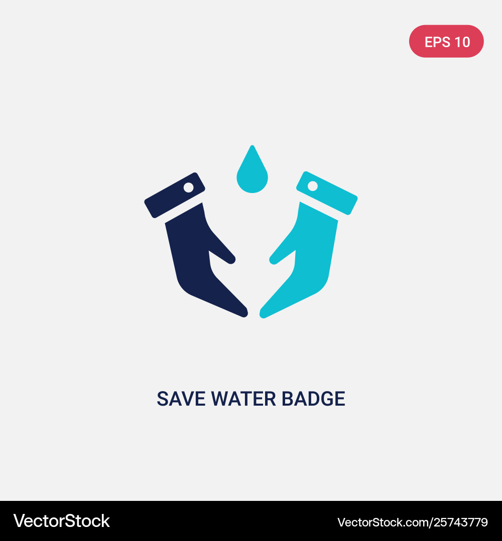 Two color save water badge icon from general Vector Image