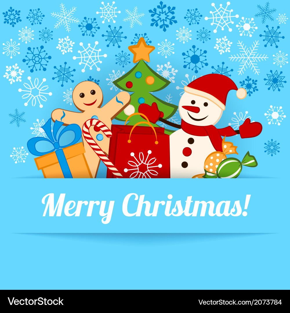 Blue christmas card or background Royalty Free Vector Image