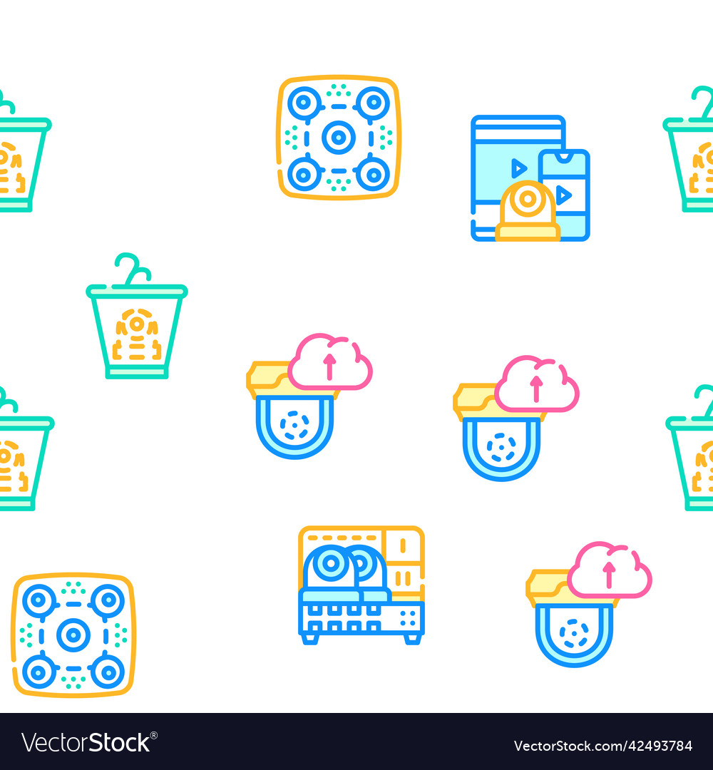 Cctv camera security seamless pattern Royalty Free Vector