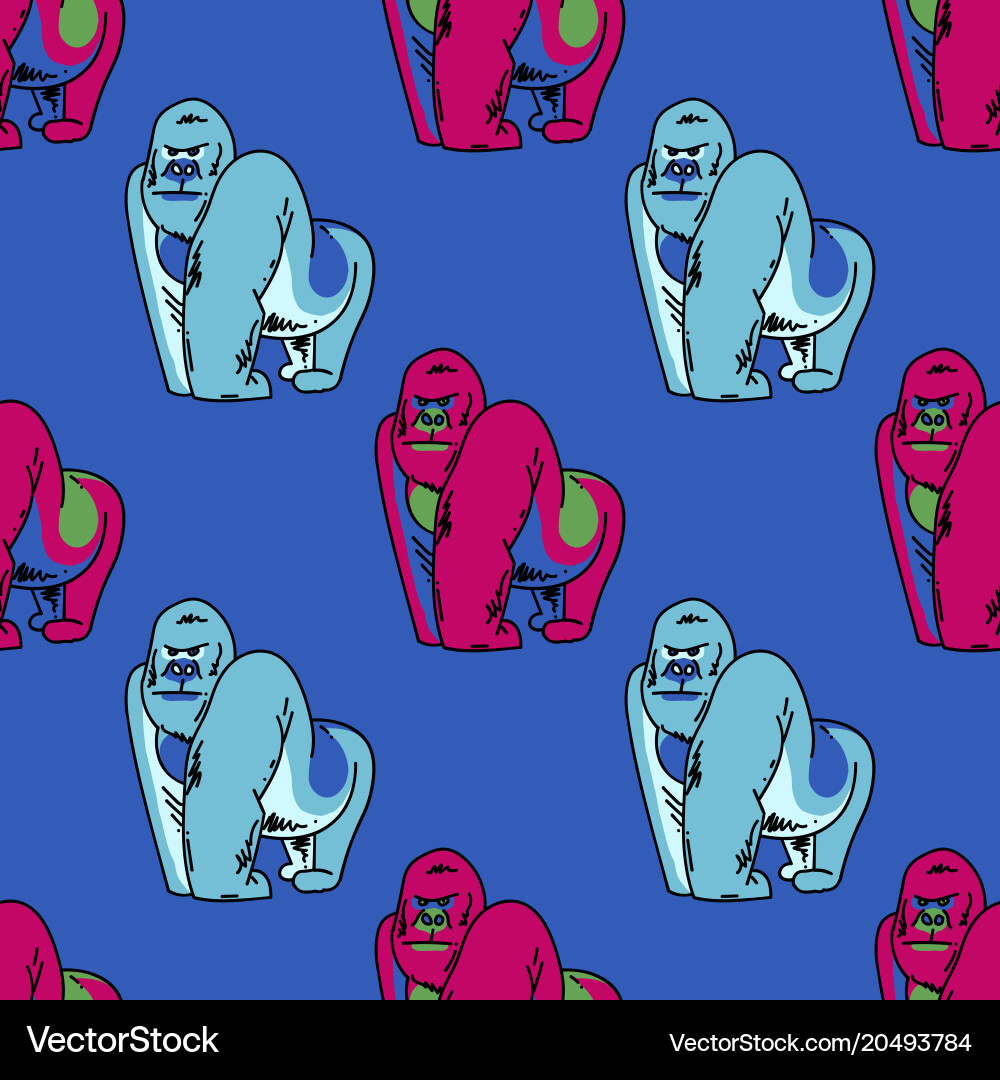 Gorilla seamless pattern Royalty Free Vector Image