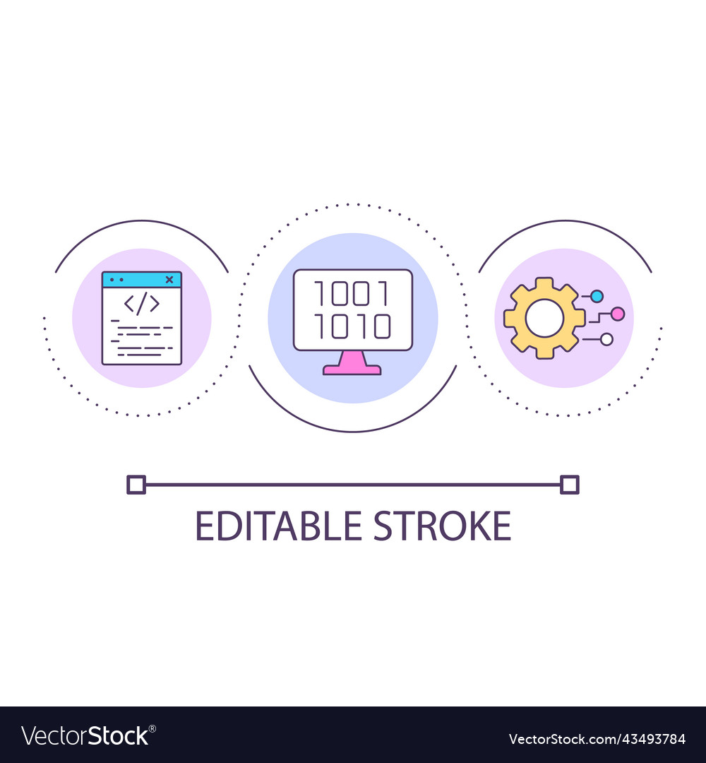 Writing Code Loop Concept Icon Royalty Free Vector Image