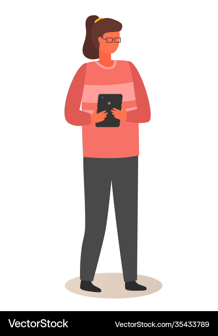 Businesswoman holding tablet pc Royalty Free Vector Image