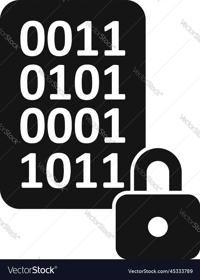 Cipher data number icon simple lock code Vector Image