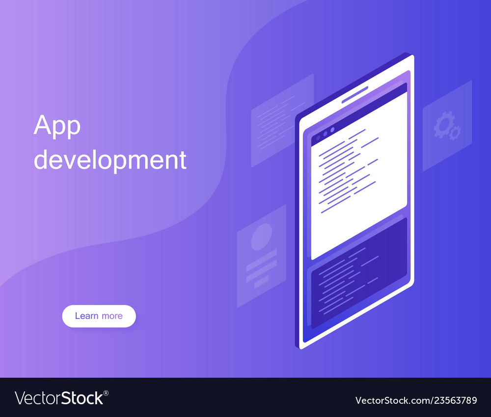 Mobile web development concept app Royalty Free Vector Image