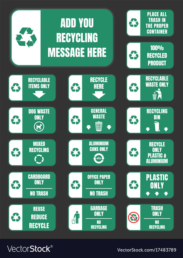 Recycle Stickers And Labels Royalty Free Vector Image