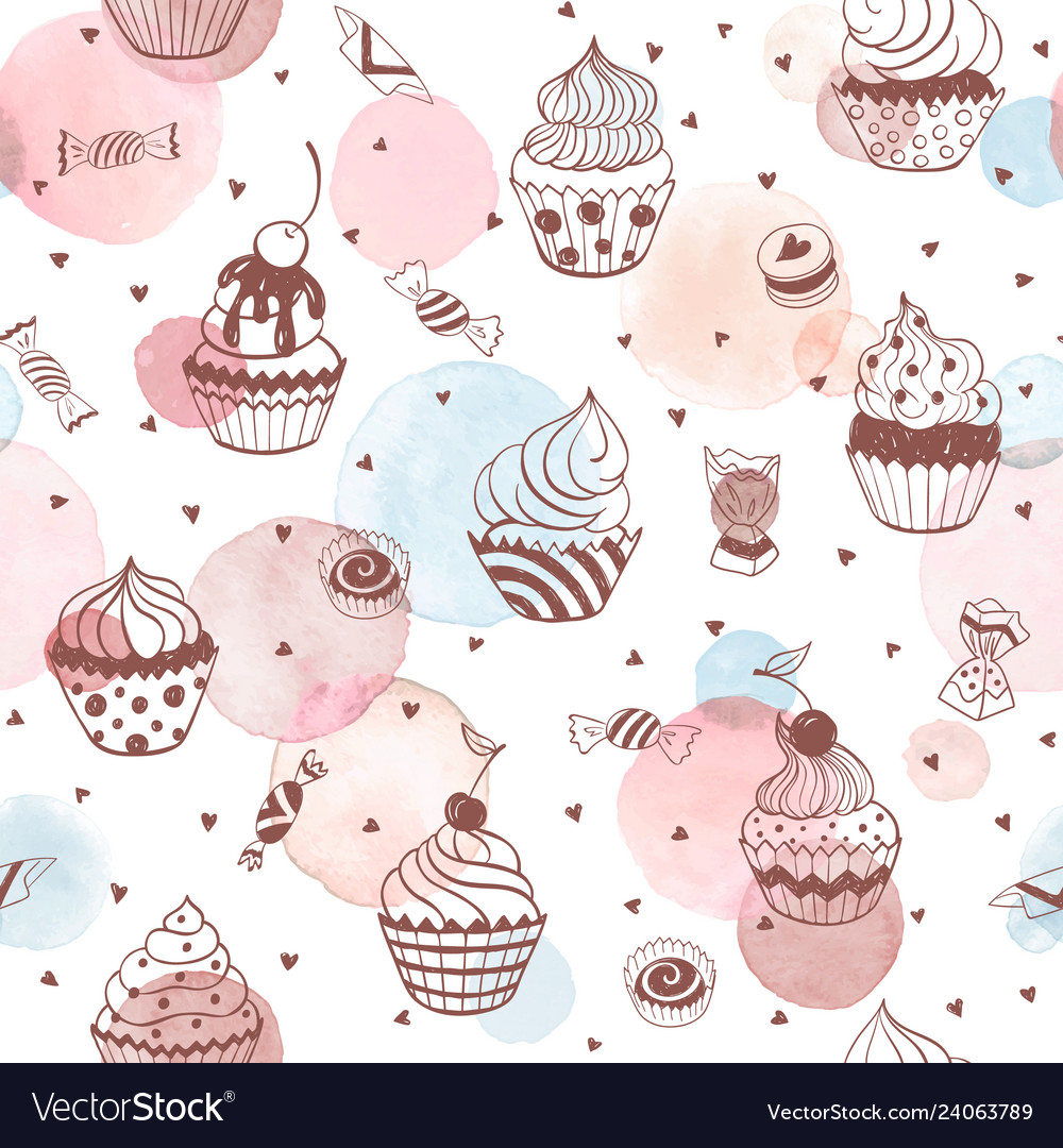Sweets seamless pattern Royalty Free Vector Image