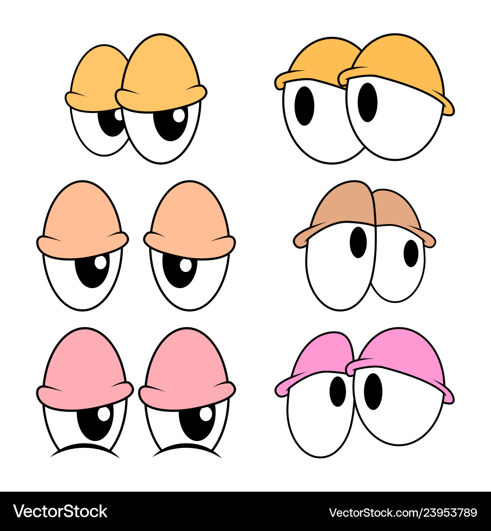 Tired sleepy eyes set for comic book character Vector Image