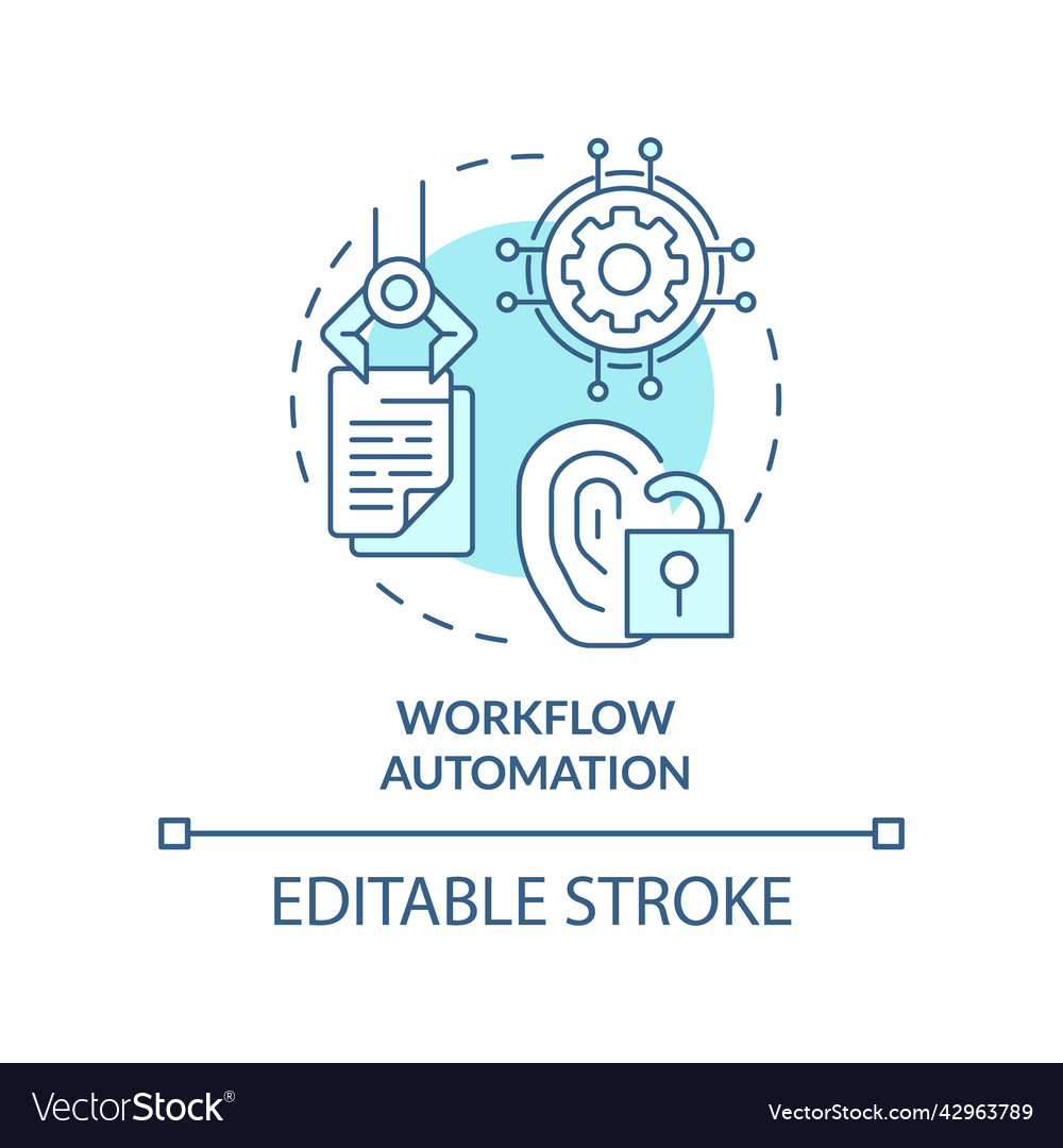 Workflow Automation Turquoise Concept Icon Vector Image