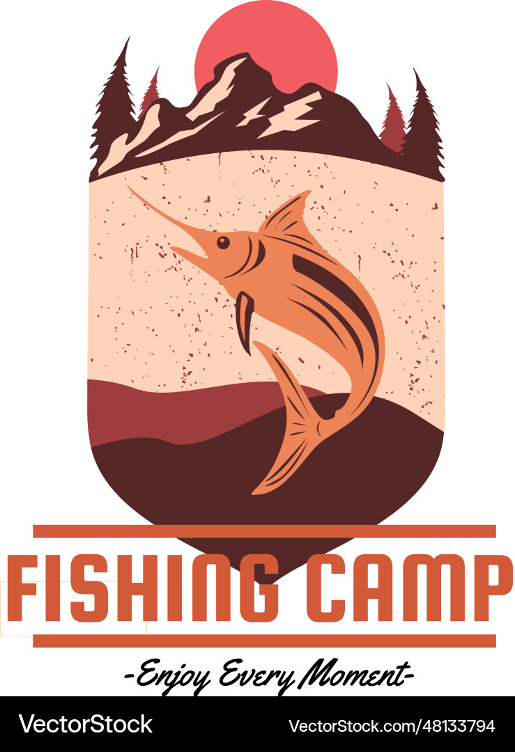 Fishing camp Royalty Free Vector Image - VectorStock
