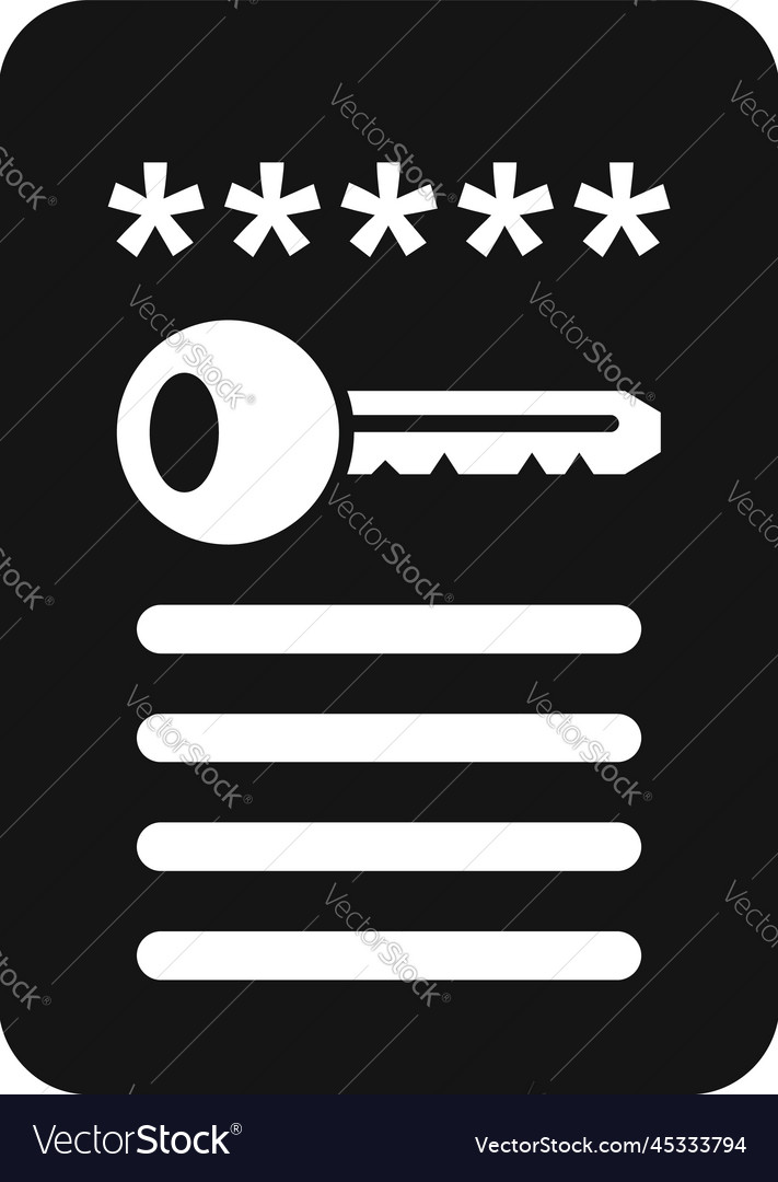 Lock password icon simple data cipher Royalty Free Vector