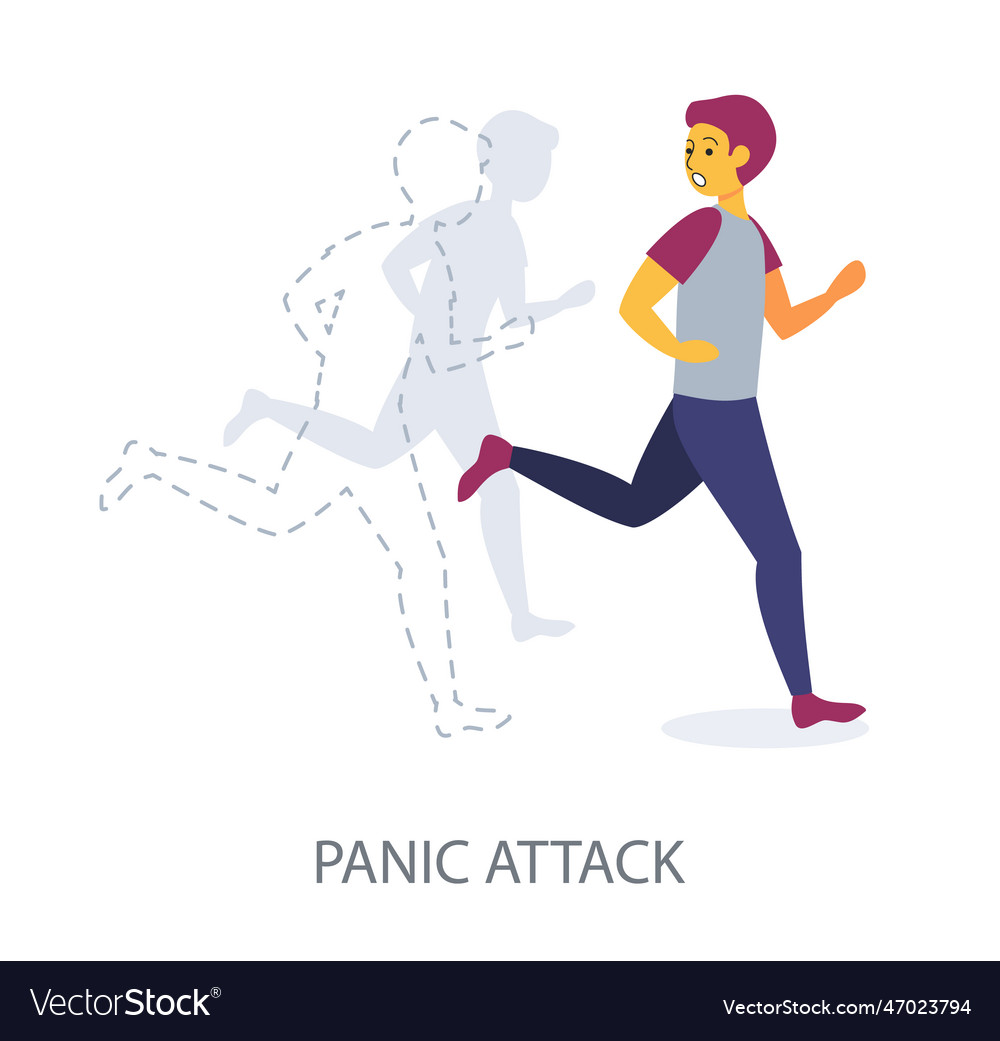 Panic attack concept on white background flat Vector Image