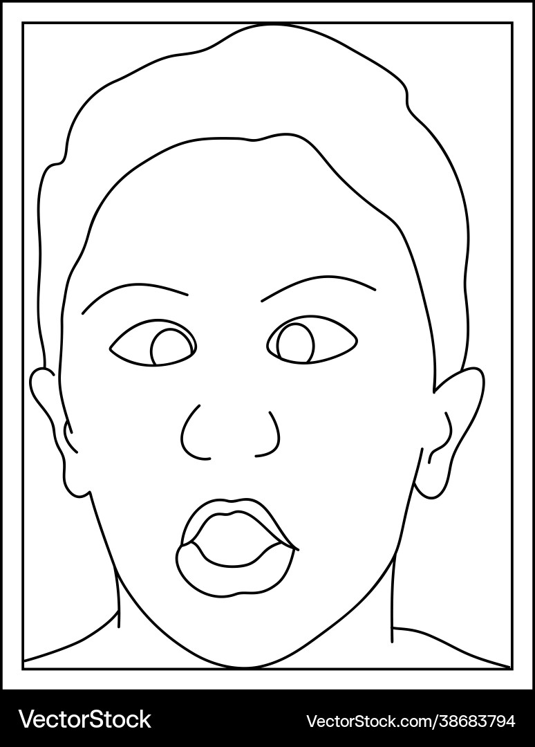 Shocked silly face Royalty Free Vector Image - VectorStock