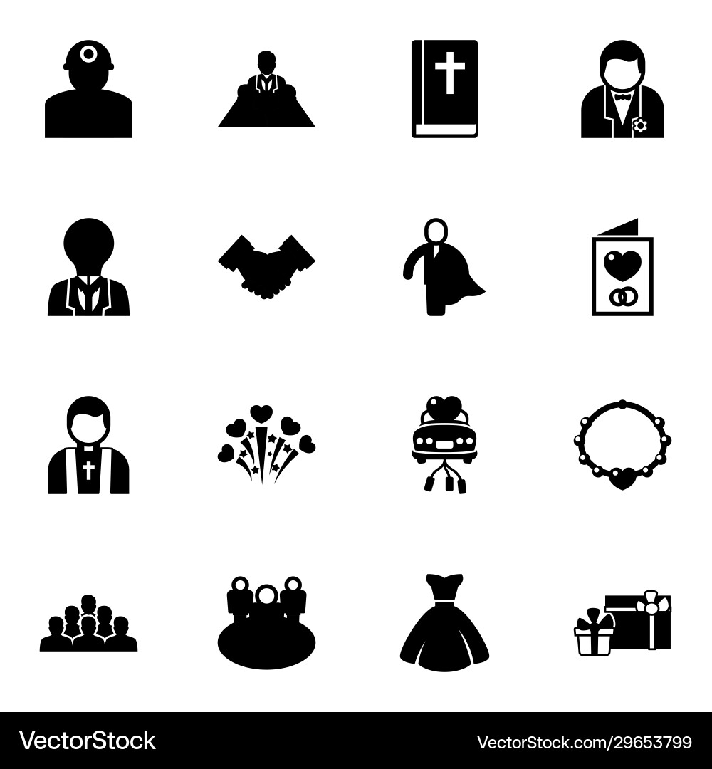 16 line filled icons set isolated on white Vector Image
