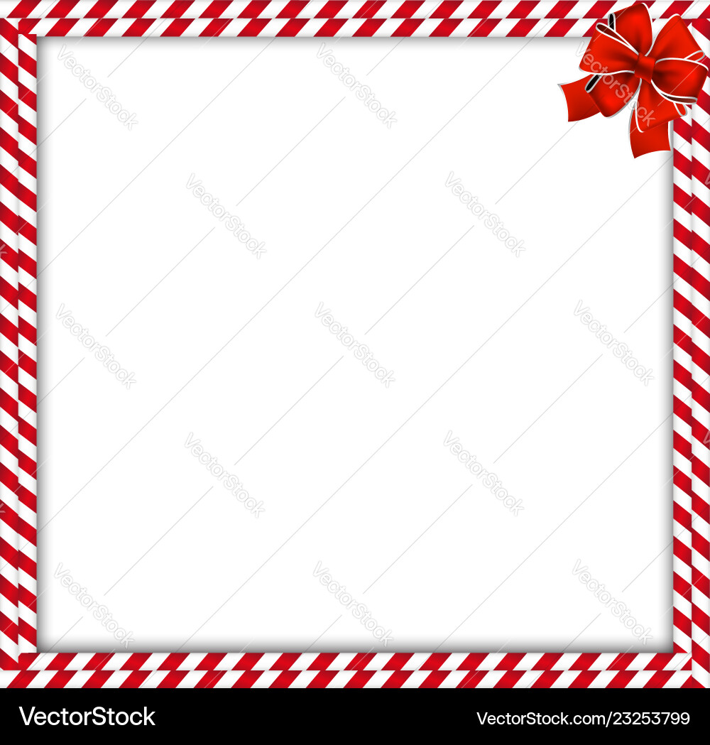 Christmas new year double candy cane border with Vector Image