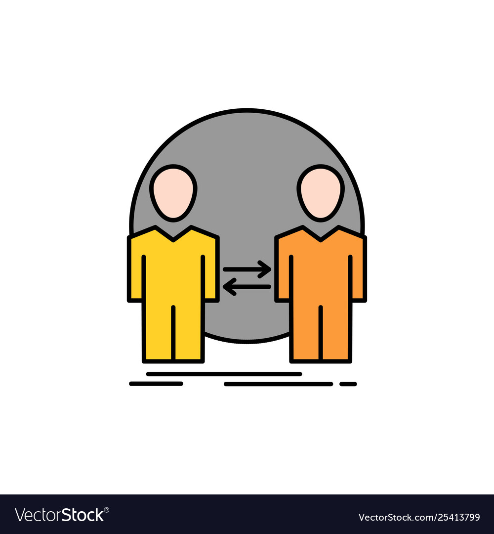 Man Clone User Identity Duplicate Flat Color Icon Vector Image