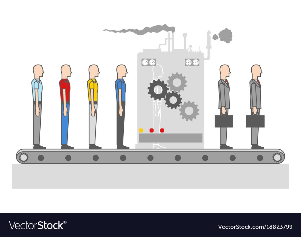 Men transforming into professional businessman Vector Image Men transforming into professional businessman Vector Image