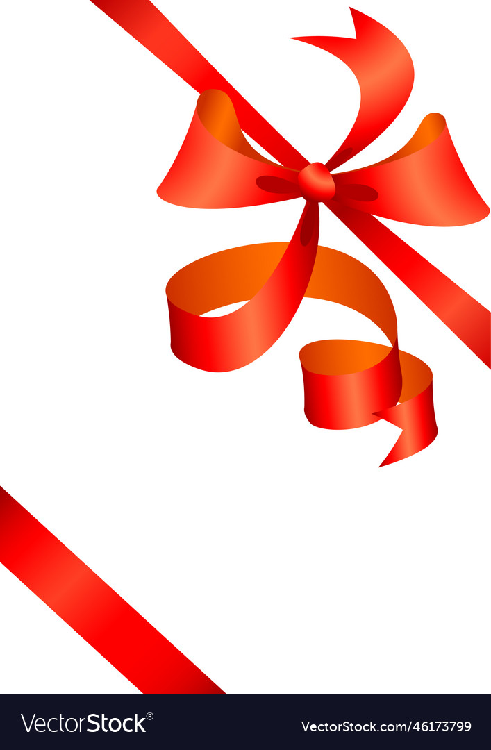 Red bow present Royalty Free Vector Image - VectorStock
