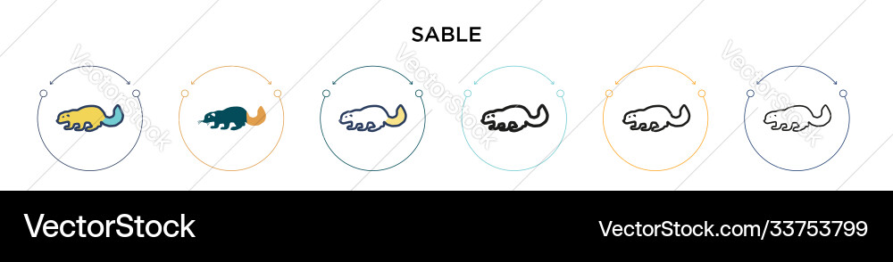 Sable icon in filled thin line outline and stroke Vector Image