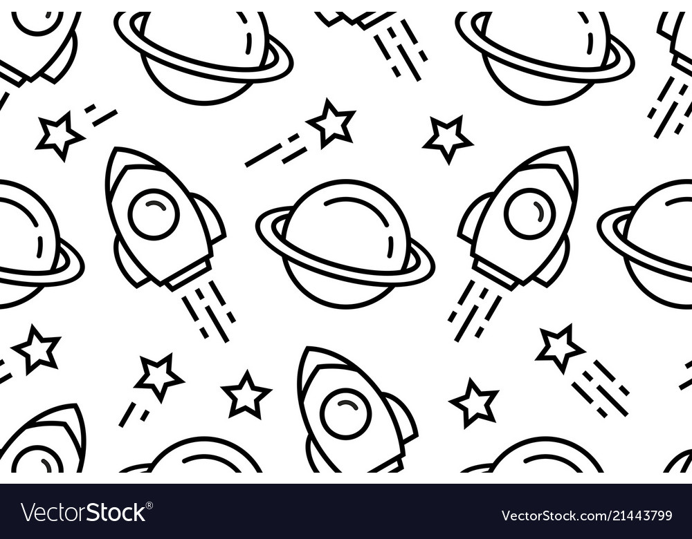 Seamless pattern with space Royalty Free Vector Image