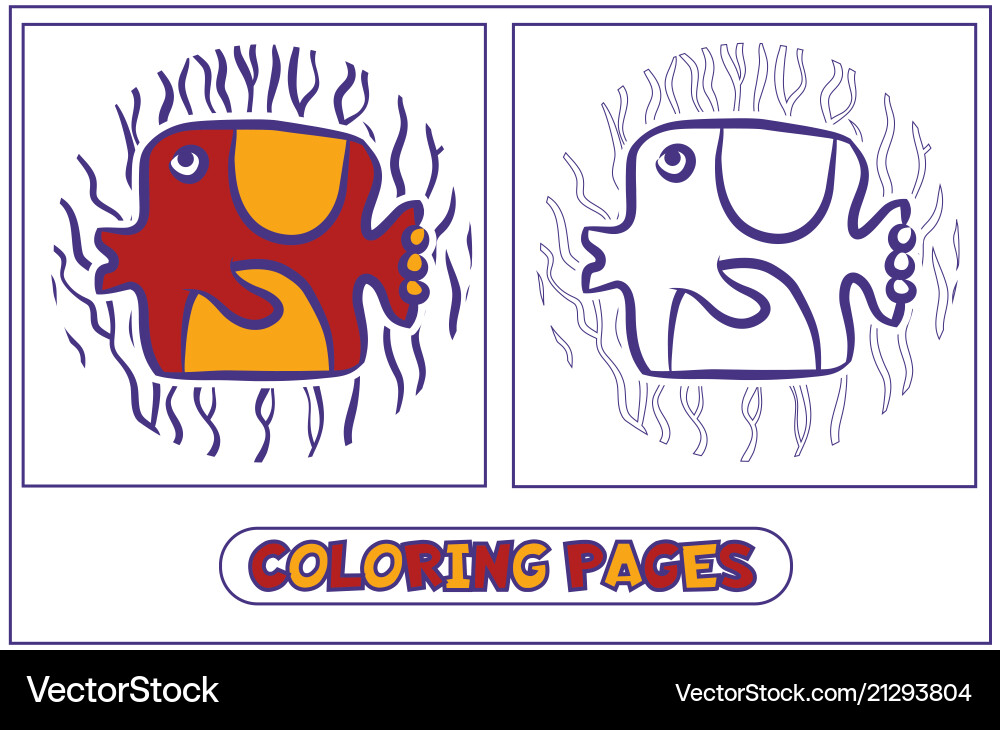 Coloring for children-fish Royalty Free Vector Image