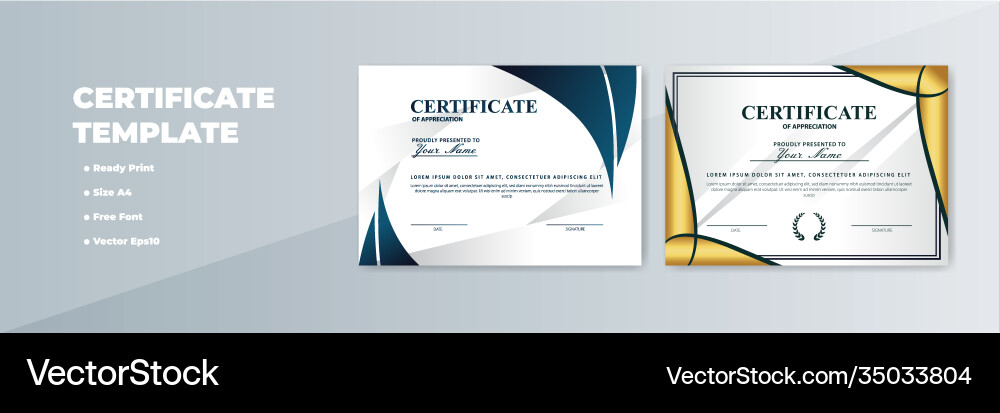 Creative certificate appreciation award Royalty Free Vector