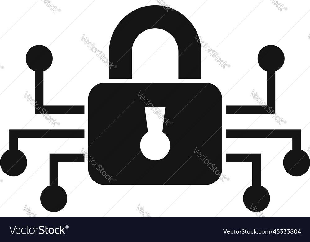 Digital padlock icon simple lock code Royalty Free Vector