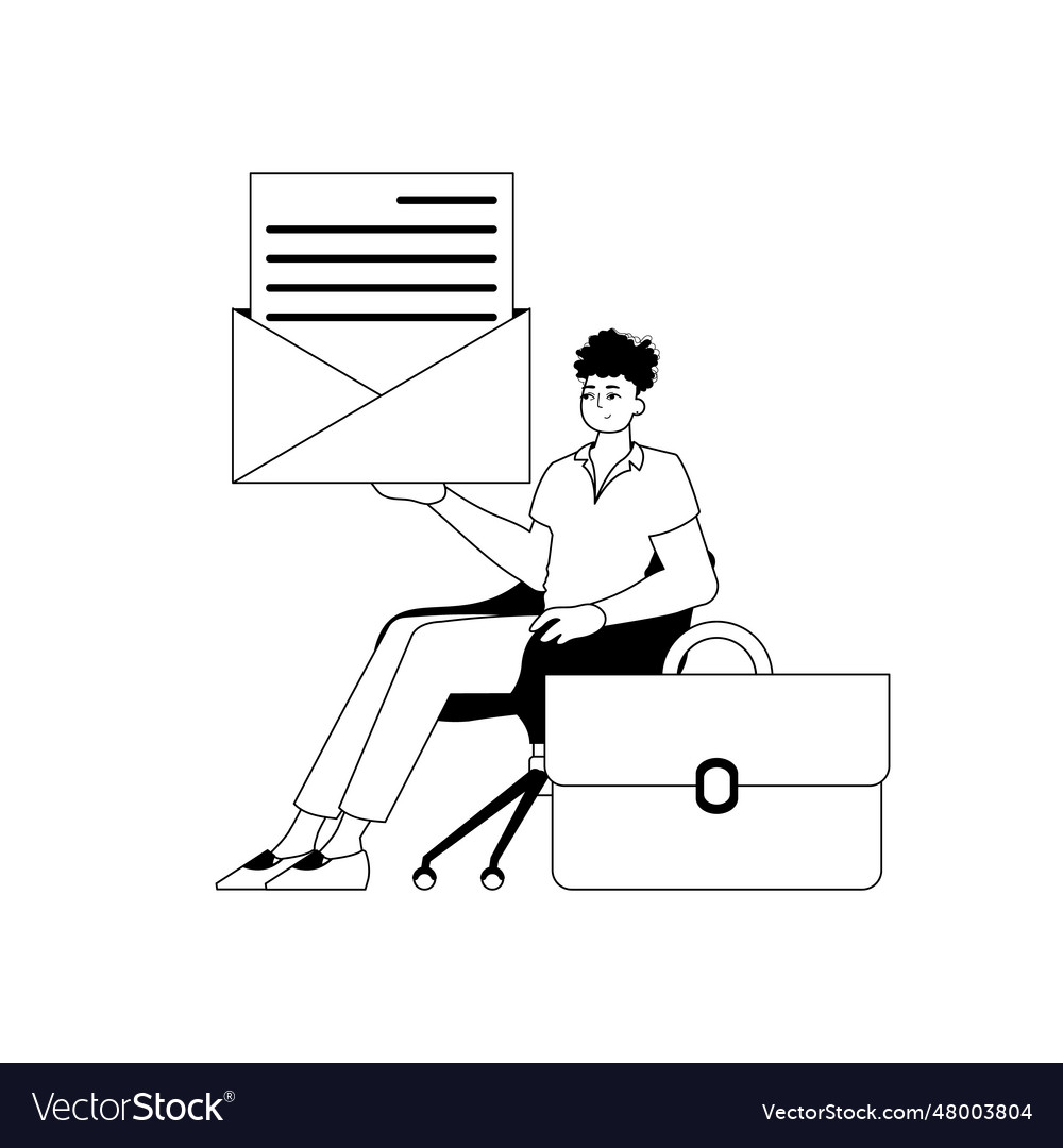 Guy Is Holding A Letter Subject Of Important Vector Image guy-is-holding-a-letter-subject-of-important-vector-image