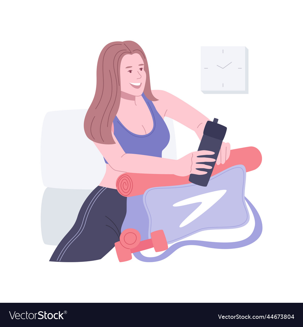 Packing for gym isolated cartoon Royalty Free Vector Image