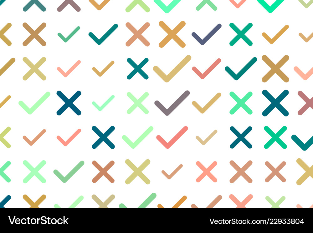 Tick or cross mark right wrong sign background Vector Image