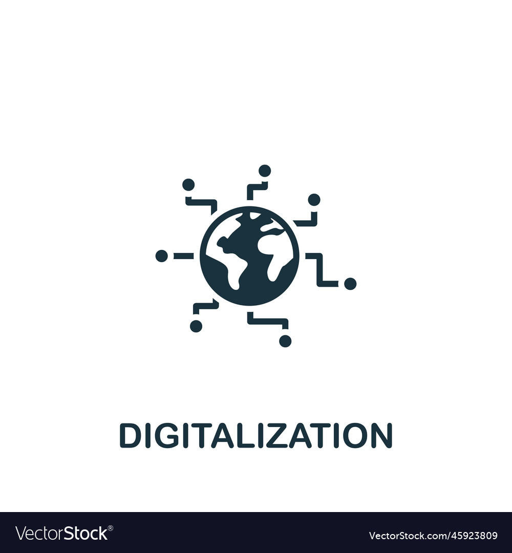 Digitalization Icon Monochrome Simple Sign From Vector Image