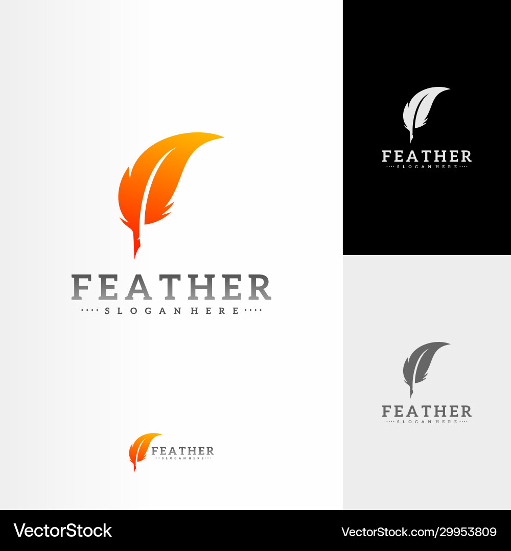 Feather logo design template simple Royalty Free Vector