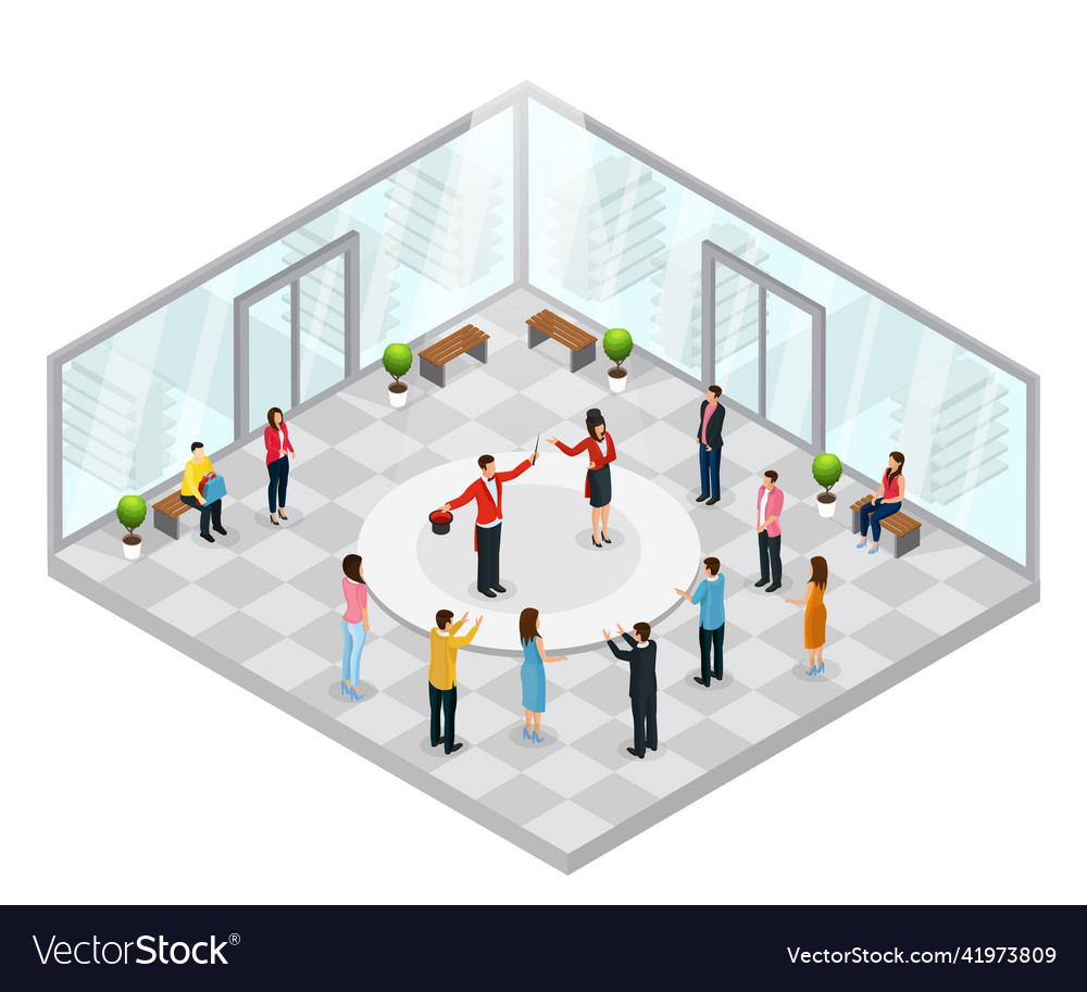 Isometric magic performance concept Royalty Free Vector