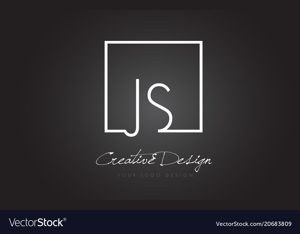 Js square frame letter logo design with black Vector Image