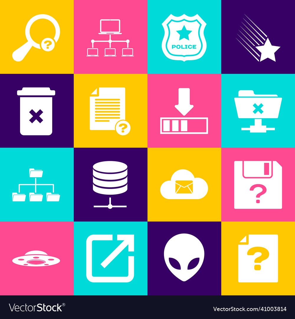 Set unknown document ftp cancel operation Vector Image Set unknown document ftp cancel operation Vector Image