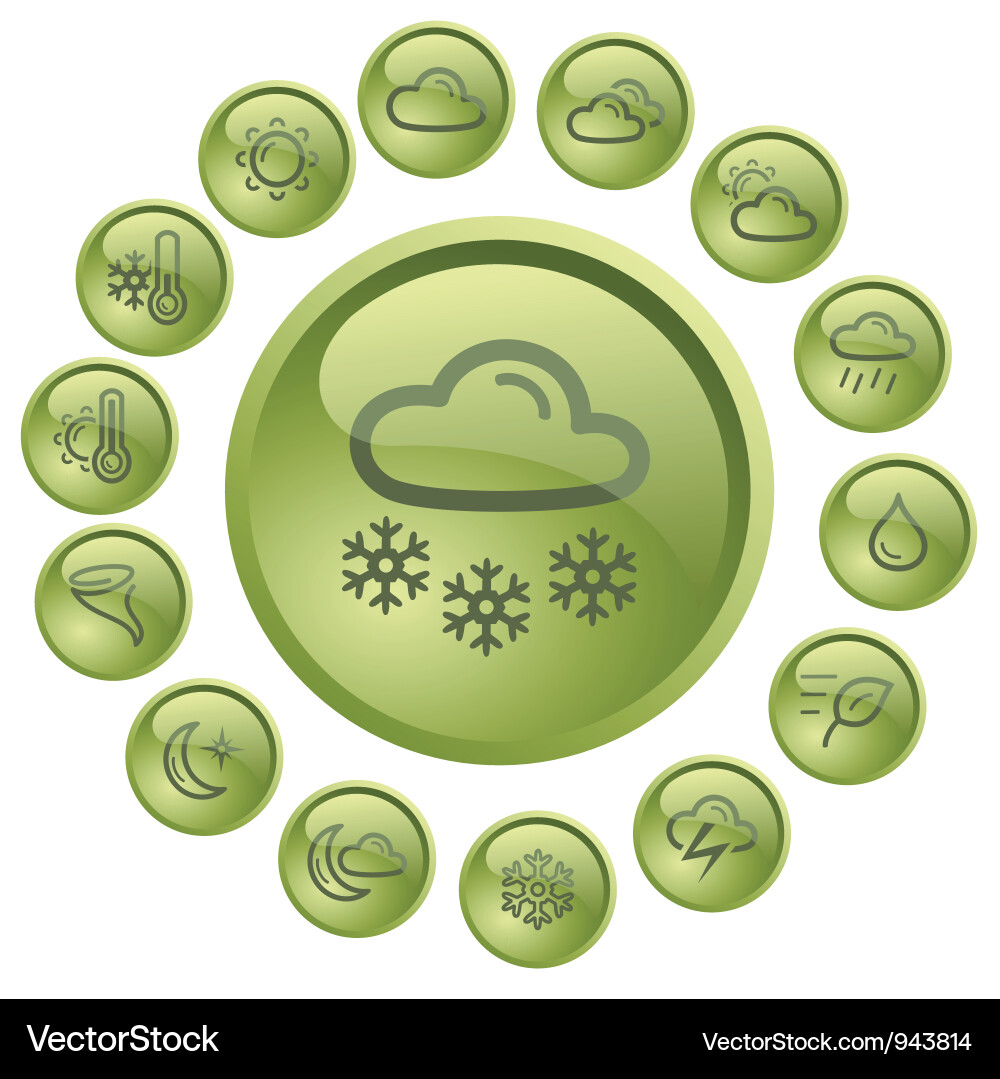 Weather buttons Royalty Free Vector Image - VectorStock