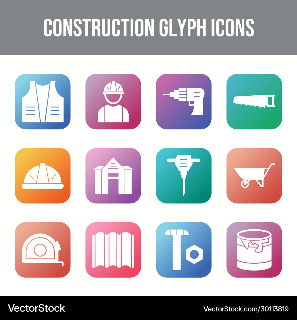 Beautiful construction icon set Royalty Free Vector Image