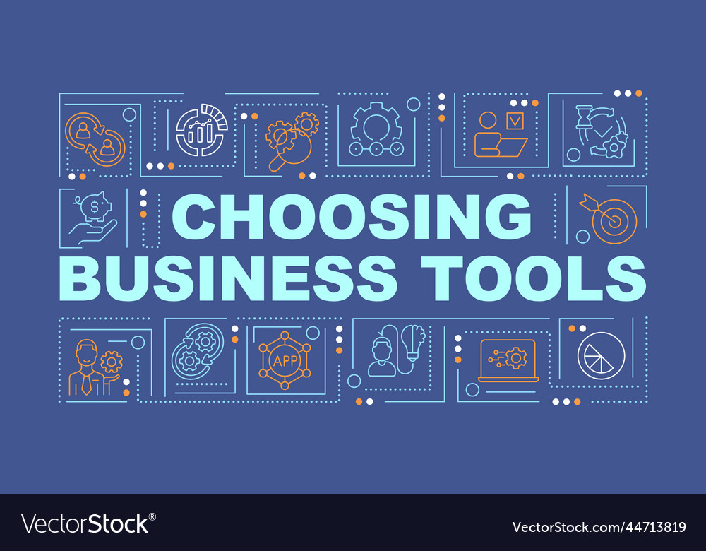 Choosing corporate tools word concepts dark blue Vector Image