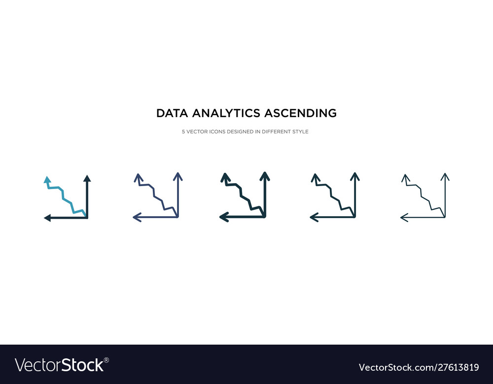 Data analytics ascending line chart icon in Vector Image Data analytics ascending line chart icon in Vector Image
