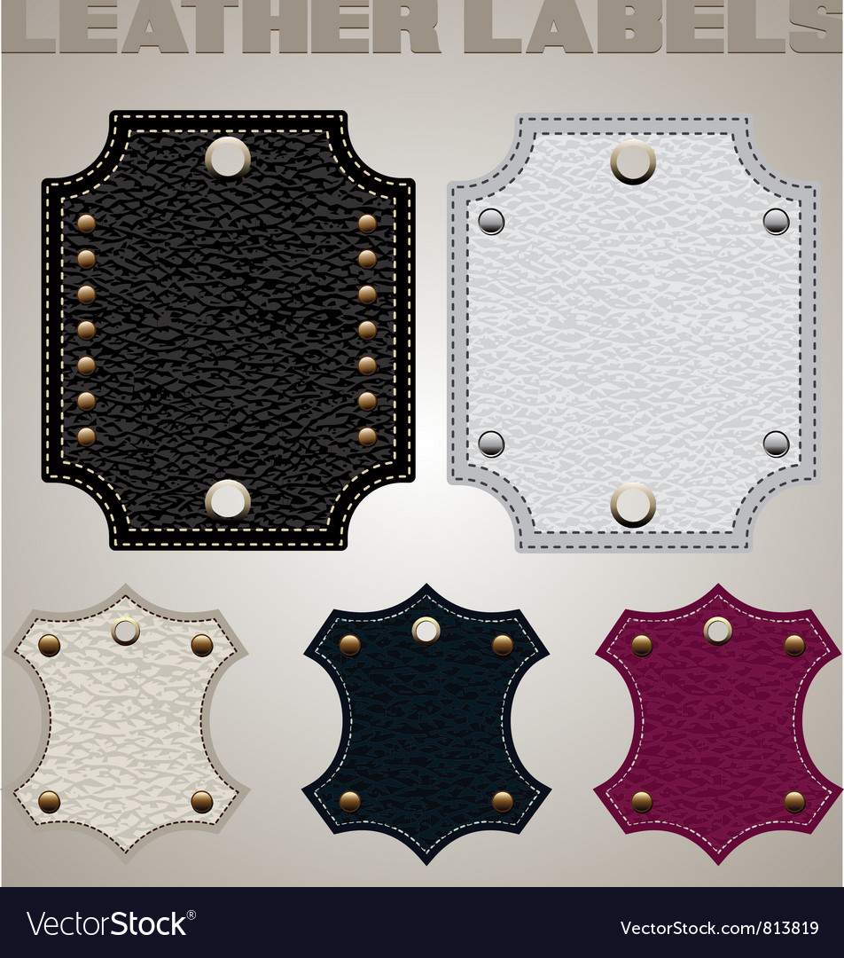 Leather labels set Royalty Free Vector Image - VectorStock