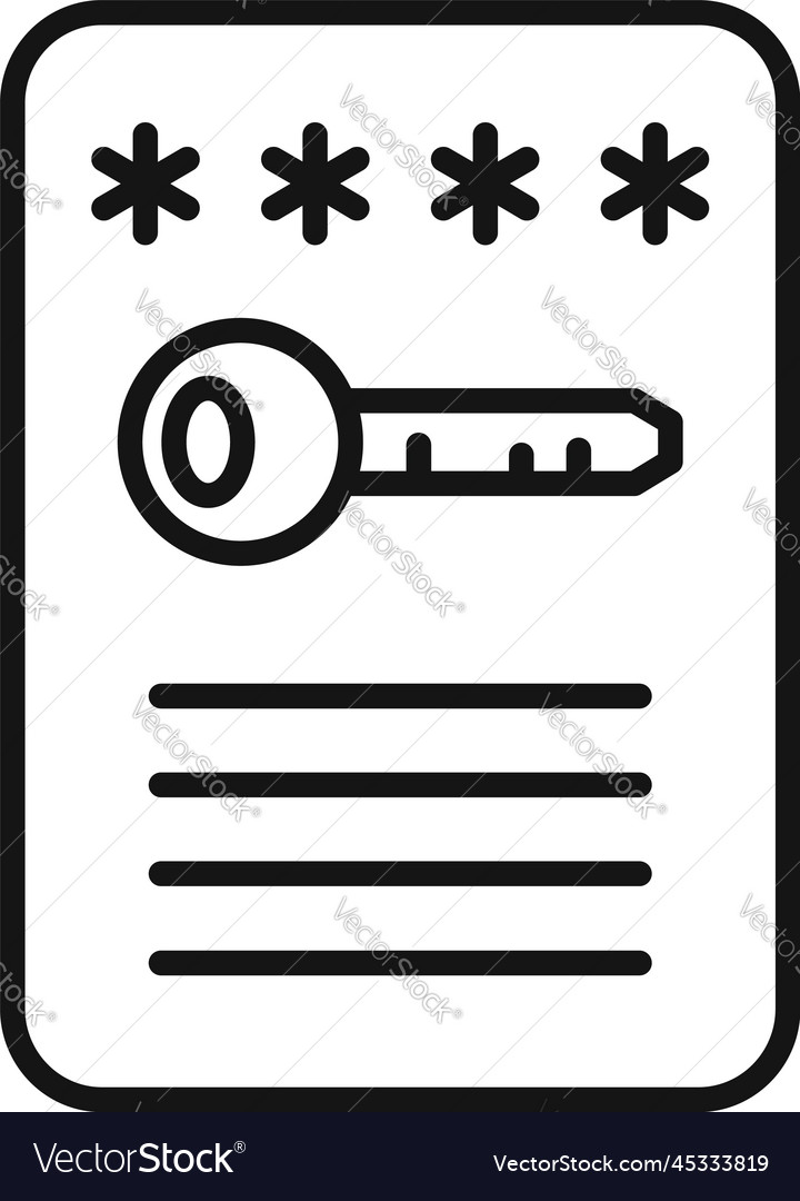 Lock password icon outline data cipher Royalty Free Vector