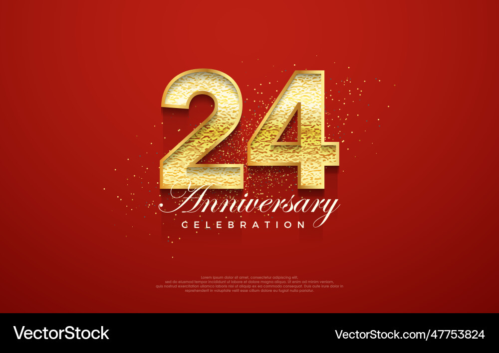 24th anniversary number for a birthday Royalty Free Vector