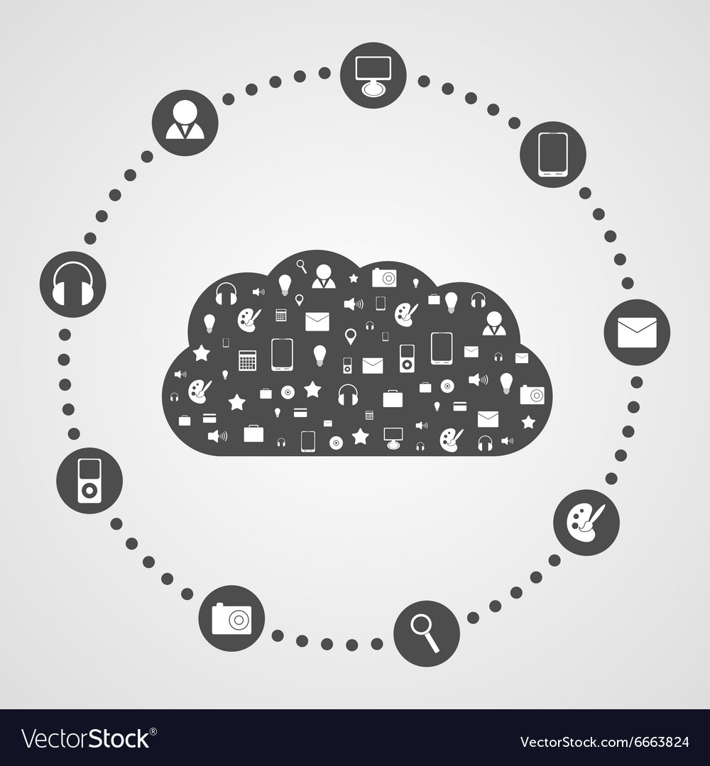 Cloud computing concept modern design template Vector Image