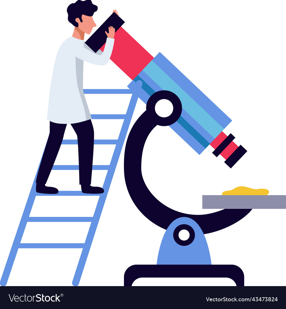 Lab microscope pharmaceutic composition Royalty Free Vector